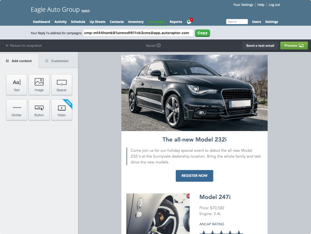 Tour our Automotive CRM • AutoRaptor